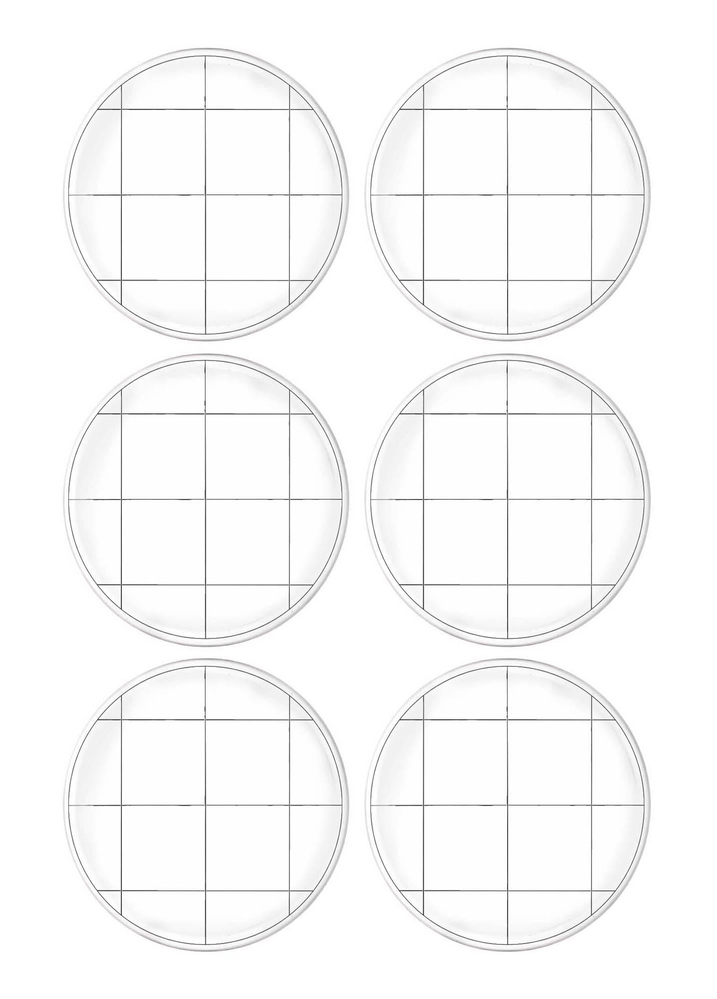 Set van 6 borden Grid keramiek – NADUVI